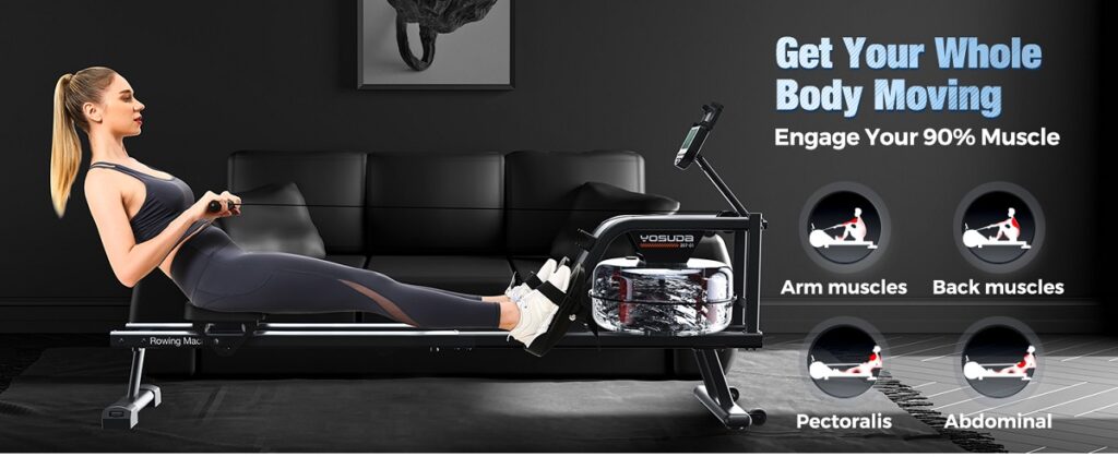 Yosuda Water Rowing Machine Review 300 LB Weight Capacity Foldable Rower